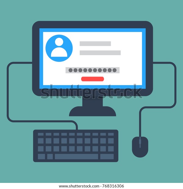 Sign Page On Computer Screen Desktop: เวกเตอร์สต็อก (ปลอดค่าลิขสิทธิ์ ...
