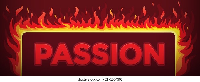 Sign Passion Burning Fire Around Letters Stock Vector (Royalty Free ...