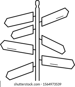 Sign Post Vector Outline Icon Stock Vector (Royalty Free) 1564973539 ...