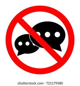 Sign Prohibited Conversation On White Background Stock Vector (Royalty ...