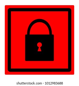 Sign Red Square Black Padlock Vector Stock Vector (Royalty Free ...