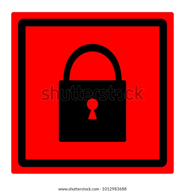 Sign Red Square Black Padlock Vector Stock Vector (Royalty Free ...