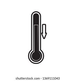 Vector Icon Thermometer Down Arrow Temperature Stock Vector (Royalty Free) 1672925227