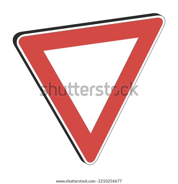 Sign Road Precedence Give 3d Triangular Stock Vector (Royalty Free ...
