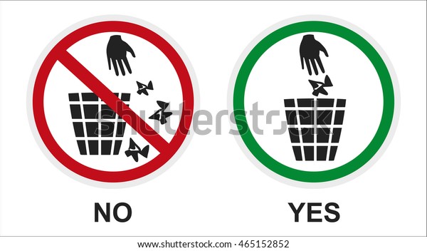 Sign Rubbish Throw Trash Stock Vector (Royalty Free) 465152852 ...