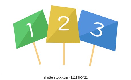 Sign Set Three Flags Numbers Infographic Stock Vector (Royalty Free ...