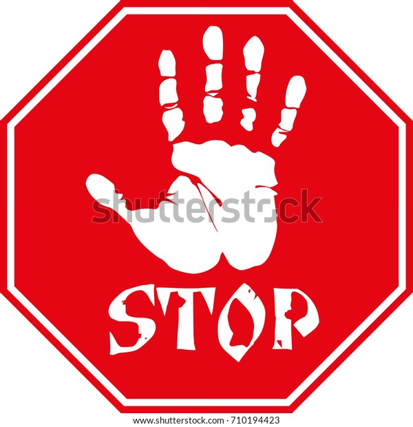 Sign That Prohibits Movement Stock Vector (Royalty Free) 710194423