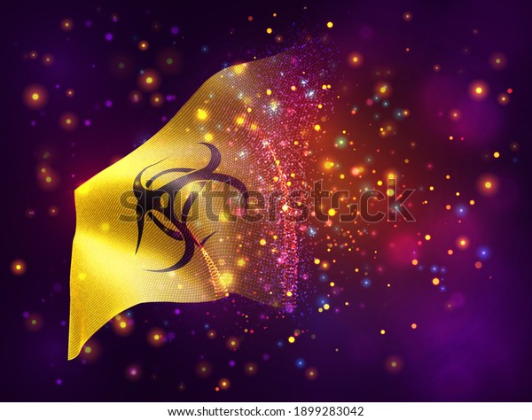 Sign Viral Bacterial Danger Flag On Stock Vector (Royalty Free ...