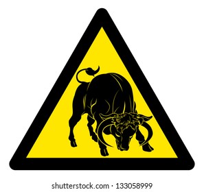 Sign Warning Bull Caution Bull Sign Stock Vector (Royalty Free ...