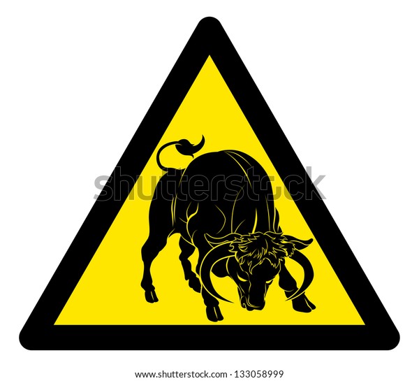 Sign Warning Bull Caution Bull Sign Stock Vector (Royalty Free ...