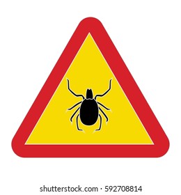 Triangle Warning Sign Beware Ticks Vector Stock Vector (Royalty Free ...