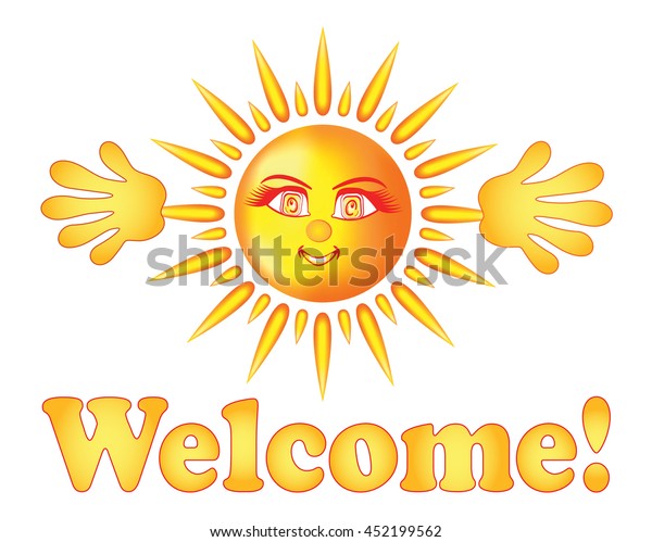 Sign Welcome Sun Stock Vector (Royalty Free) 452199562 | Shutterstock