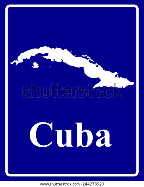 Sign White Silhouette Map Cuba Inscription Stock Vector (Royalty Free ...