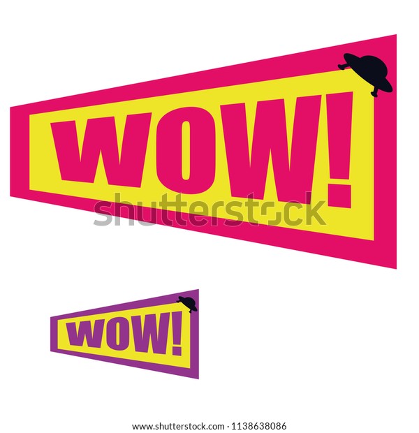 Sign Wow Ufo Stock Vector (Royalty Free) 1138638086 | Shutterstock