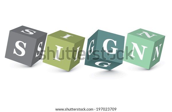Sign Written Alphabet Blocks Vector Illustration Stock Vector (Royalty ...
