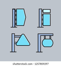 Signage Signpost Vector Set Stock Vector (Royalty Free) 1257859306