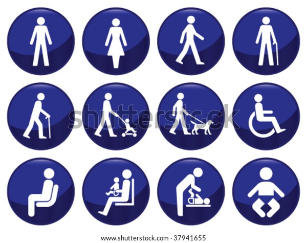 Signage Type People Icon Set Each Stock Vector (Royalty Free) 37941655 ...
