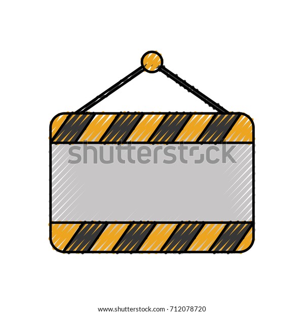 Signal Board Blank Construction Hanging On Stock Vector (Royalty Free ...