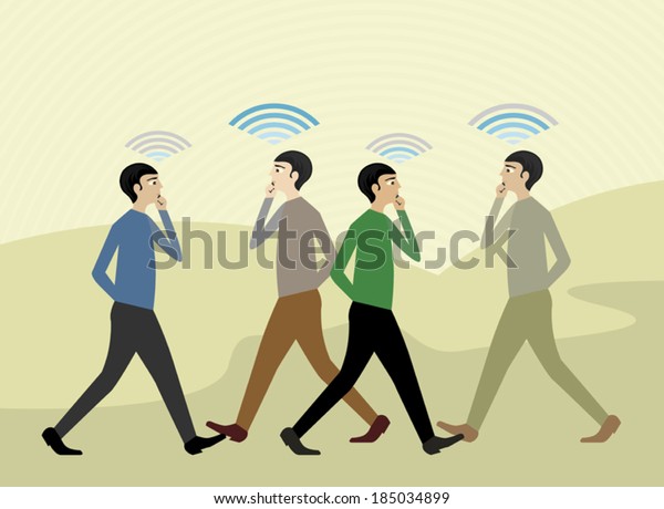 Signal Communication Cartoon Vector Background Stock Vector (Royalty ...