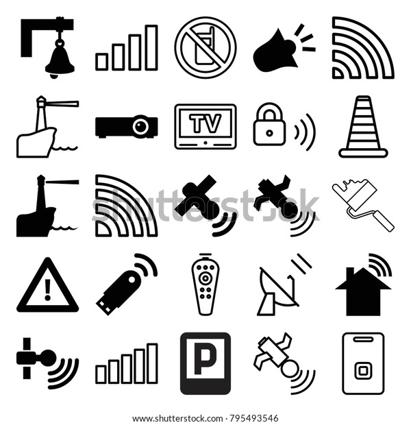 Signal Icons Set 25 Editable Filled Stock Vector (Royalty Free ...