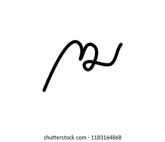 Signature Handwriting Initial M Vector Logo Stock Vector (Royalty Free ...