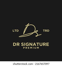 Signature Letter Dr Hand Write Logo Stock Vector (Royalty Free ...