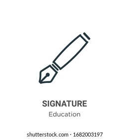 Signature Outline Vector Icon Thin Line Stock Vector (Royalty Free ...