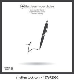 Signature Pen Vector Icon Stock Vector (Royalty Free) 437672050 ...