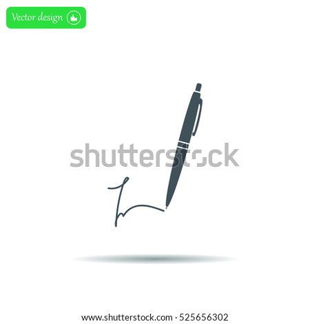 Signature Pen Vector Icon Stock Vector (Royalty Free) 525656302 ...