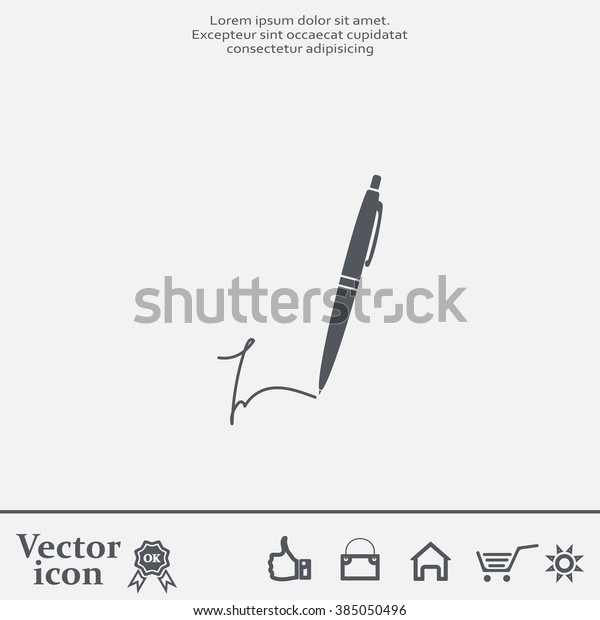 Signature Pen Vector Icon Stock Vector (Royalty Free) 385050496 ...