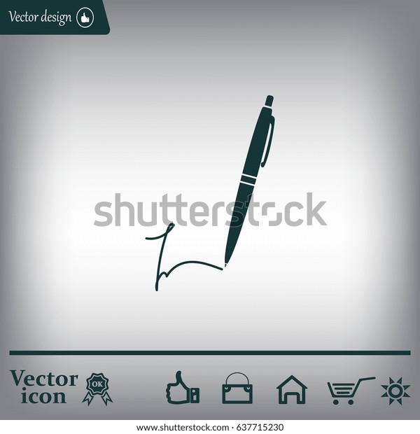 Signature Pen Vector Icon Stock Vector (Royalty Free) 637715230 ...