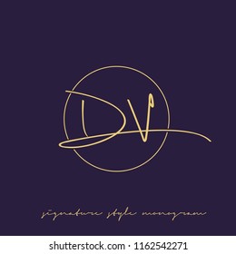 Signature Style Dv Monogramvector Icon Hand Stock Vector (Royalty Free ...