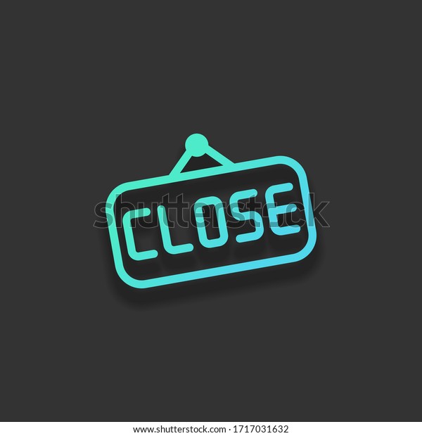 Signboard Close Text Label Store Outline Stock Vector (Royalty Free ...