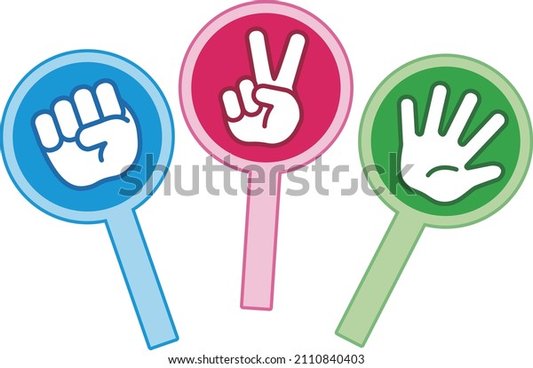 Signboard Illustration Rockpaperscissors Hand Mark Stock Vector ...