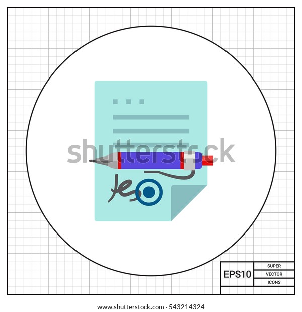 Signed Contract Seal Icon Stock Vector (Royalty Free) 543214324 ...