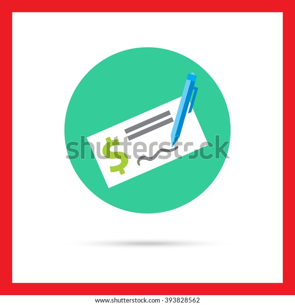 Signing Bank Cheque Stock Vector (Royalty Free) 393828562 | Shutterstock