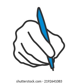 Signing Hand Icon Editable Bold Outline Stock Vector (Royalty Free ...