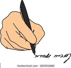 Signing Hand Icon Editable Outline Color Stock Vector (Royalty Free ...