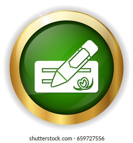 Signing Money Check Icon Stock Vector (Royalty Free) 659727556 ...