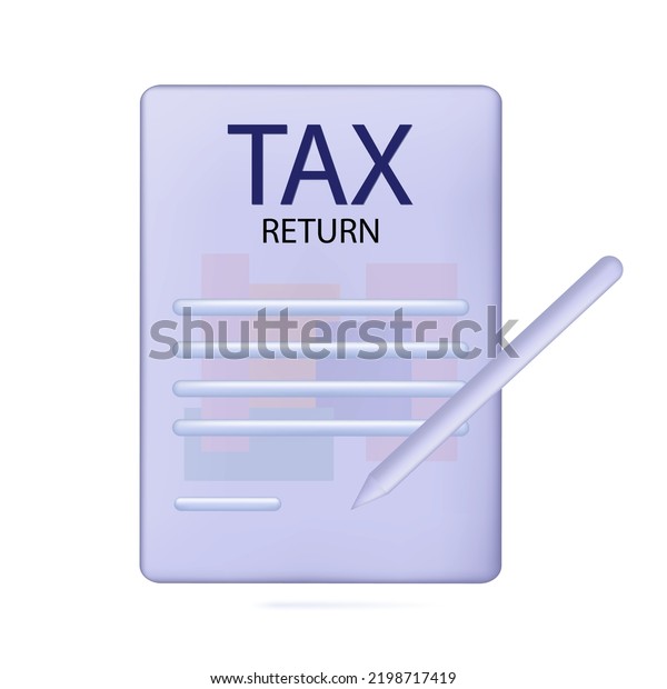Signing Tax Return 3d Icon Concept Stock Vector (Royalty Free ...