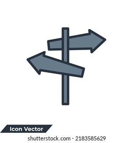 Signpost Icon Logo Vector Illustration Direction Stock Vector (Royalty ...