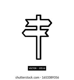 Cross Pointed Tips Stroke Outline Style Stock Vector (Royalty Free ...