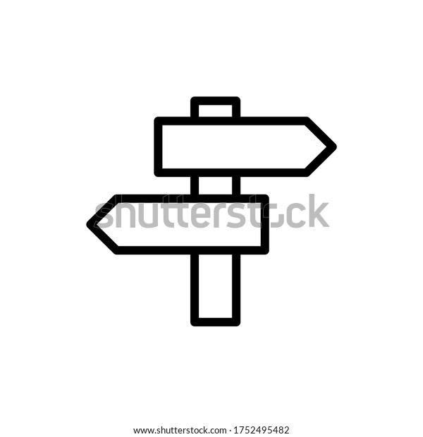 Signpost Mall Icon Simple Line Outline Stock Vector (Royalty Free ...