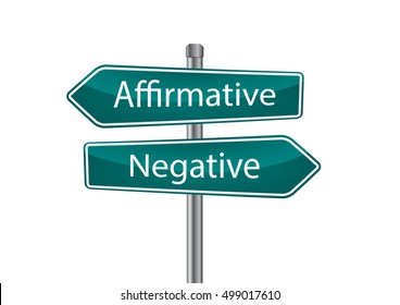 Signs Affirmative Negative Pointing Opposite Directions Stock Vector ...