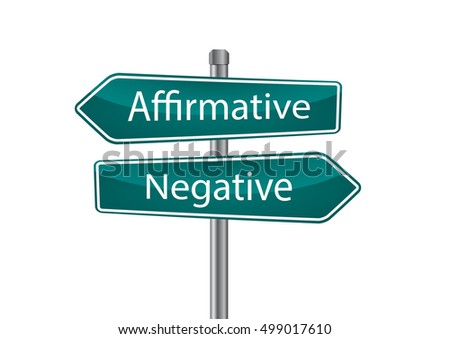 Signs Affirmative Negative Pointing Opposite Directions Stock Vector ...