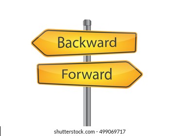 Signs Backward Forward Pointing Opposite Directions Stock Vector ...