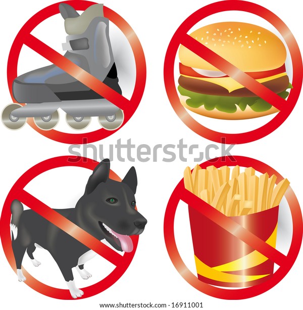 Signs Banned Things Stock Vector (Royalty Free) 16911001 | Shutterstock