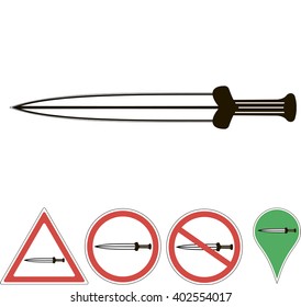 Signs Dagger On White Stock Vector (Royalty Free) 402554017 | Shutterstock