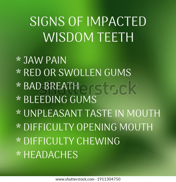 Signs Impacted Wisdom Teeth Vector Illustration: เวกเตอร์สต็อก (ปลอดค่า ...