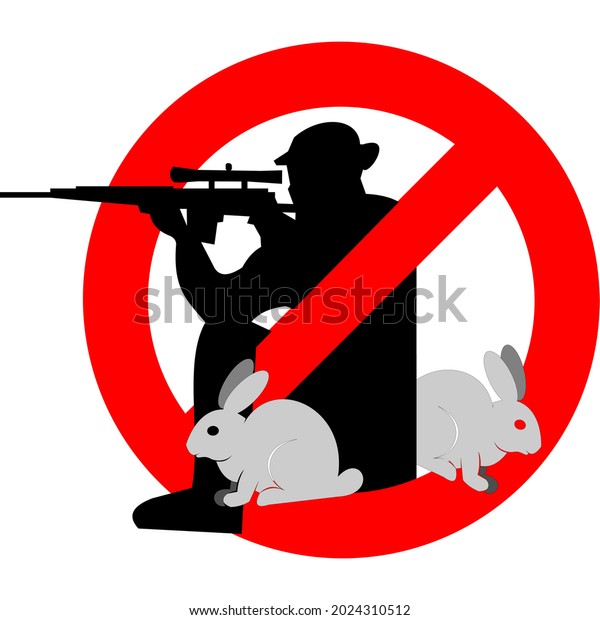 Signs Prohibited Hunting This Vector Explains Stock Vector (Royalty ...